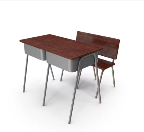 meja kelas kaki besi - Inverio Furniture