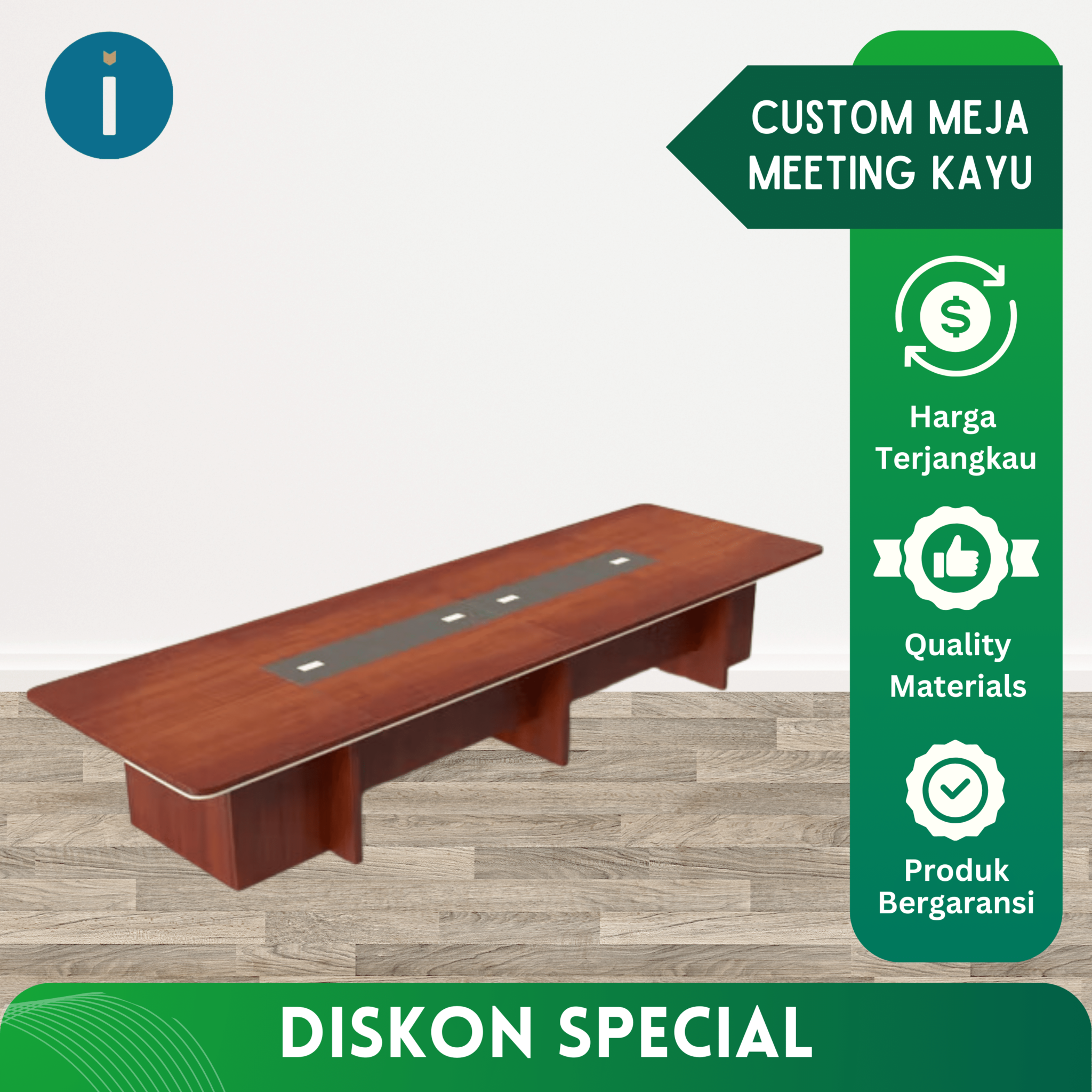 Custom Meja Meeting Kayu - Inverio Furniture